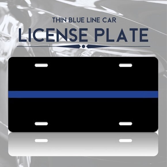 Accents | Thin Blue Line Car Front License Plate Cover Police ...